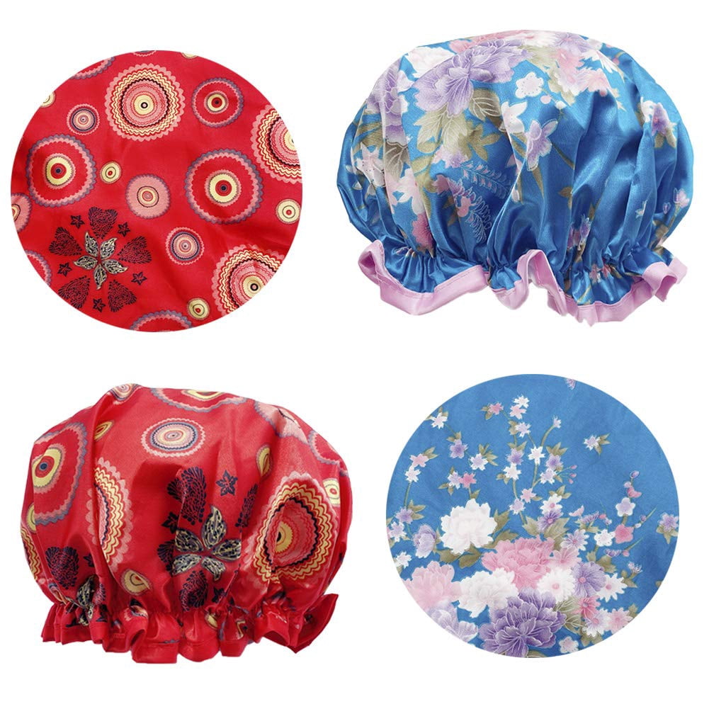 Stylish Reusable Women's Waterproof Double Layer Extra Large Shower ...
