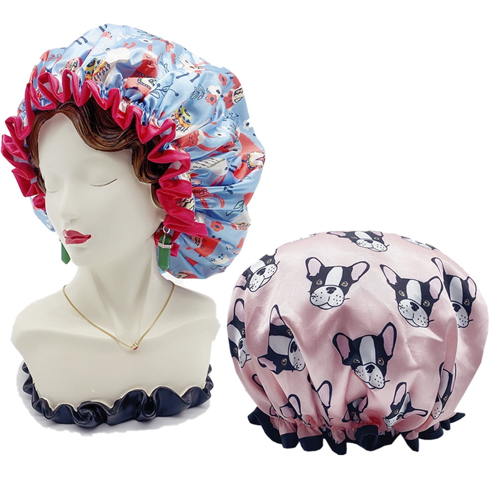 Stylish Reusable Women's Waterproof Double Layer Extra Large Shower ...