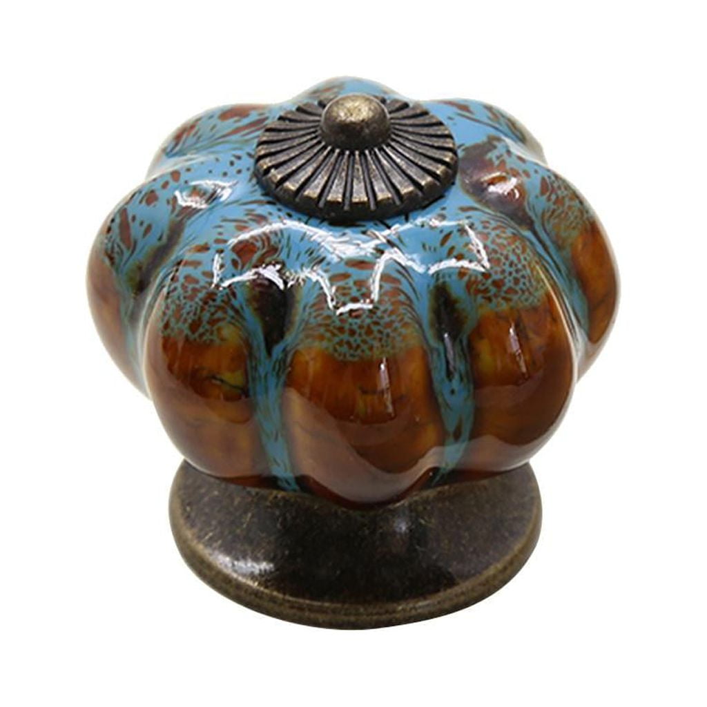 Stylish Round Pumpkin Cabinet handle for door Pull, Ceramics And Zinc ...
