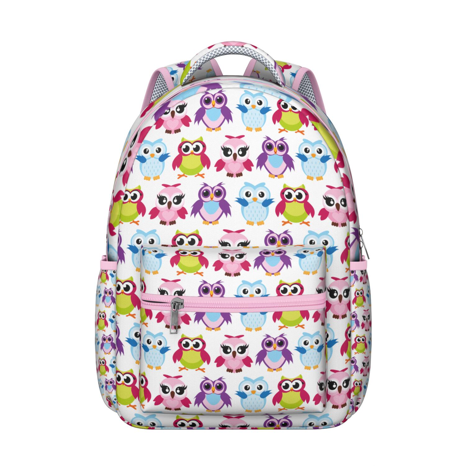 Stylish School Bag with Big Eyes Owl Cartoon Print - Waterproof ...
