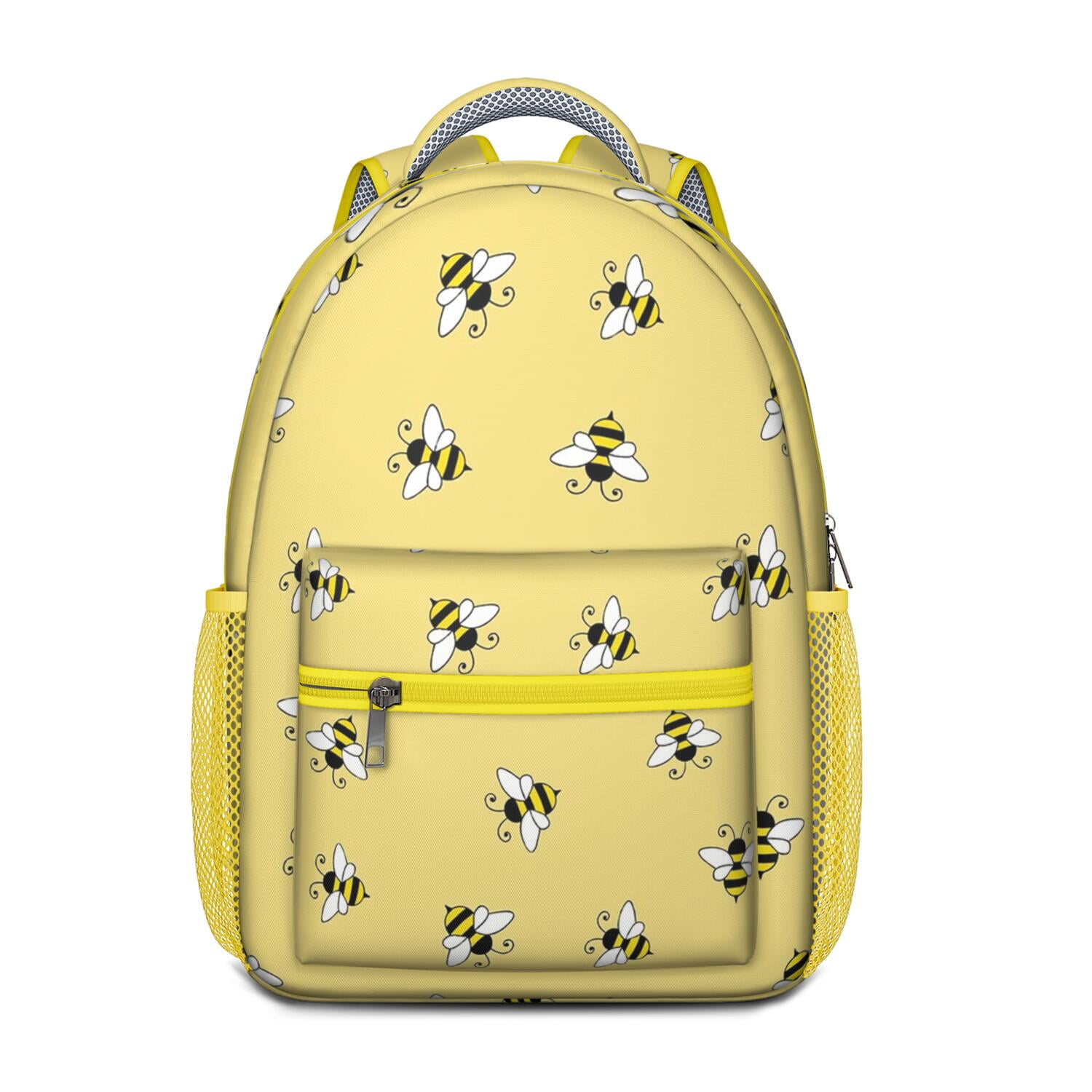Stylish School Bag with Honeybee Print - Waterproof & Ergonomic ...