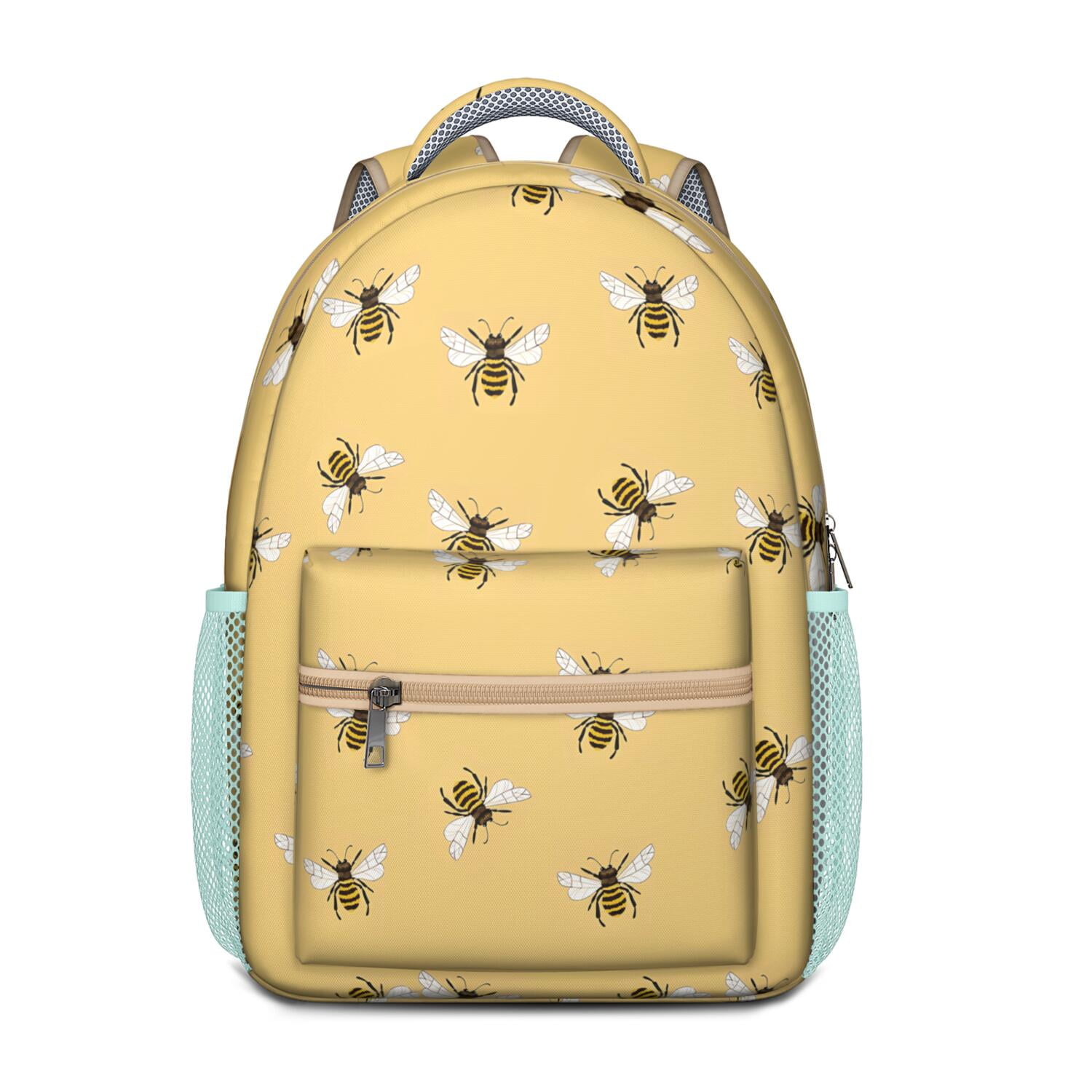Stylish School Bag with Honeybee Print - Waterproof & Ergonomic ...