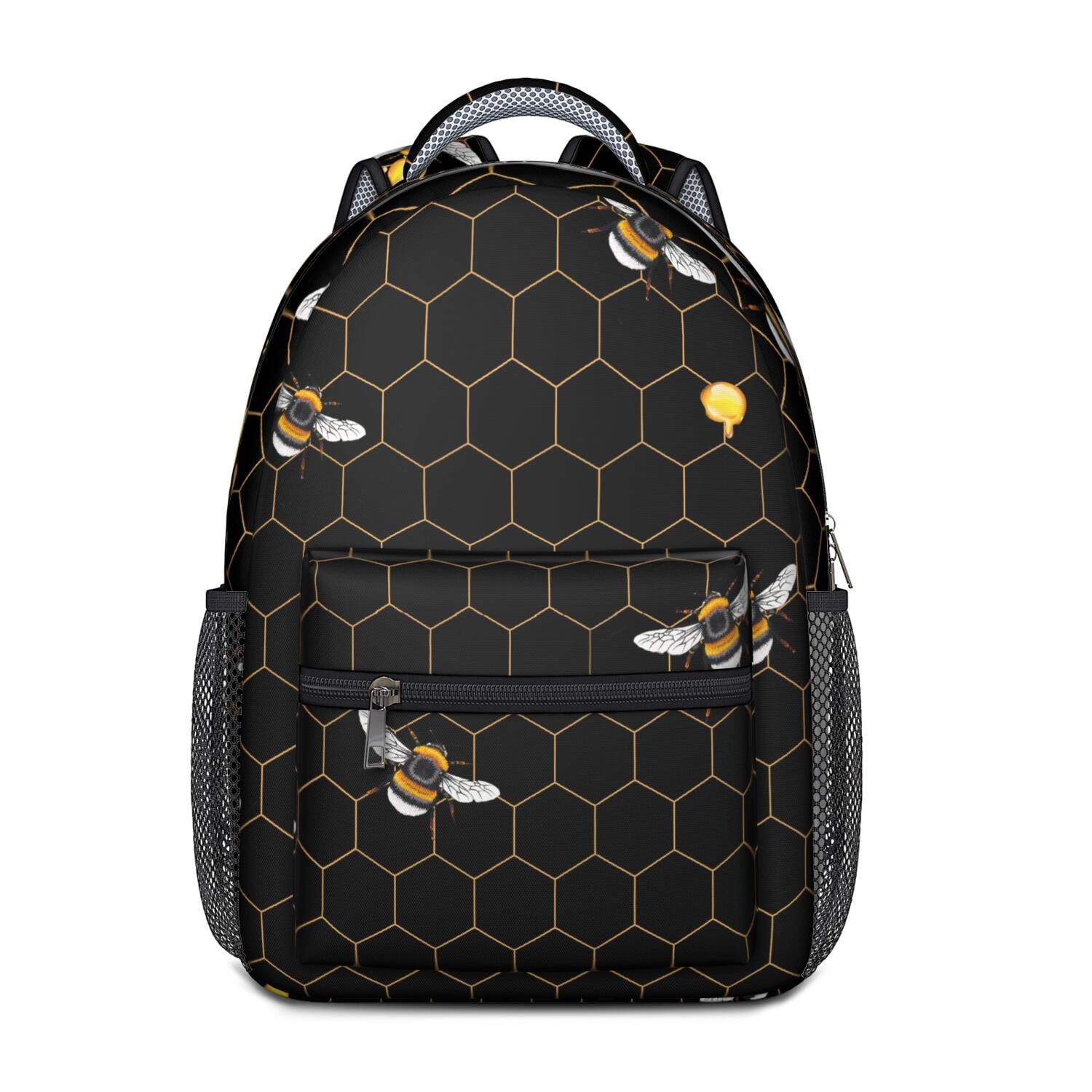 Stylish School Bag with Honeybee Print - Waterproof & Ergonomic ...