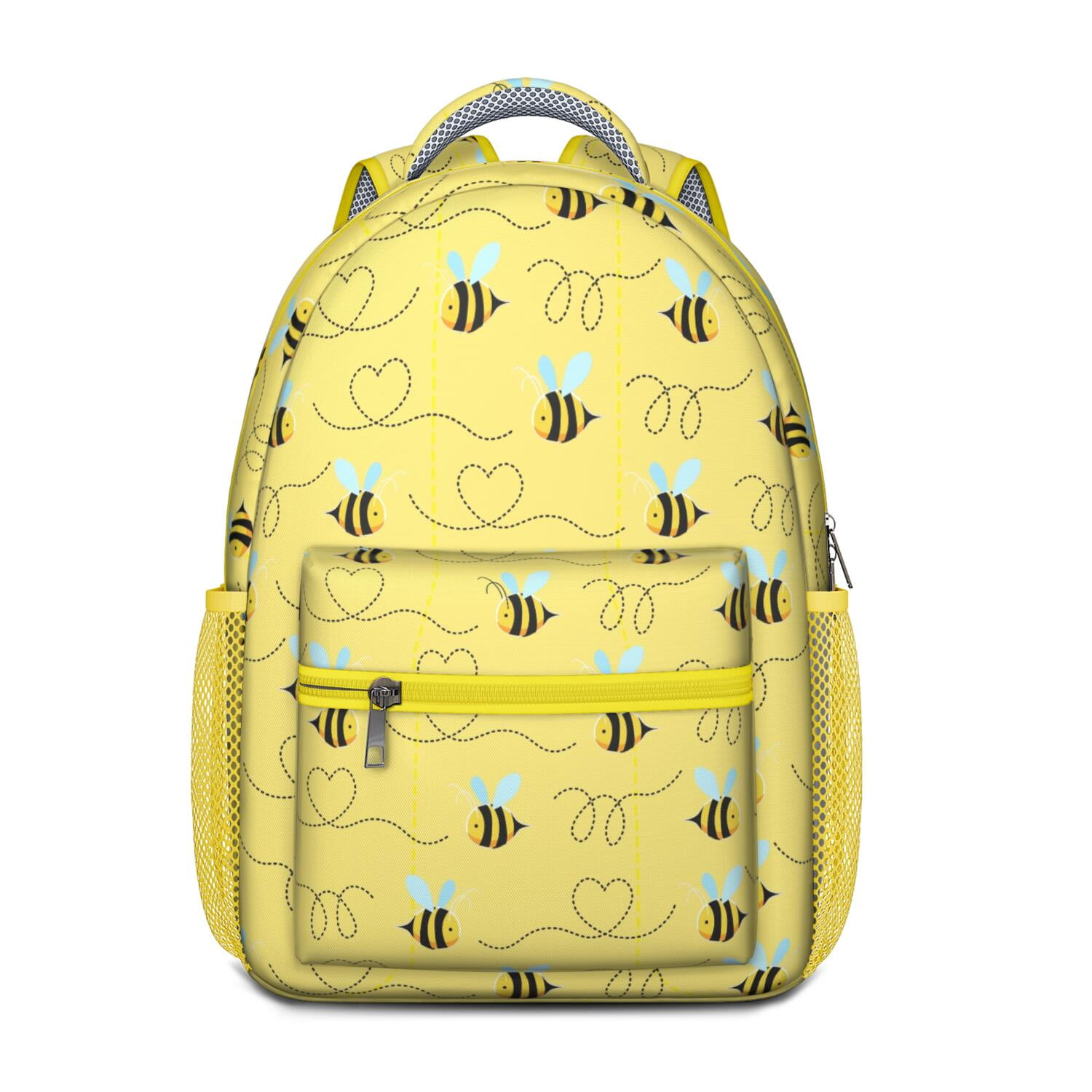 Stylish School Bag with Honeybee Print - Waterproof & Ergonomic ...