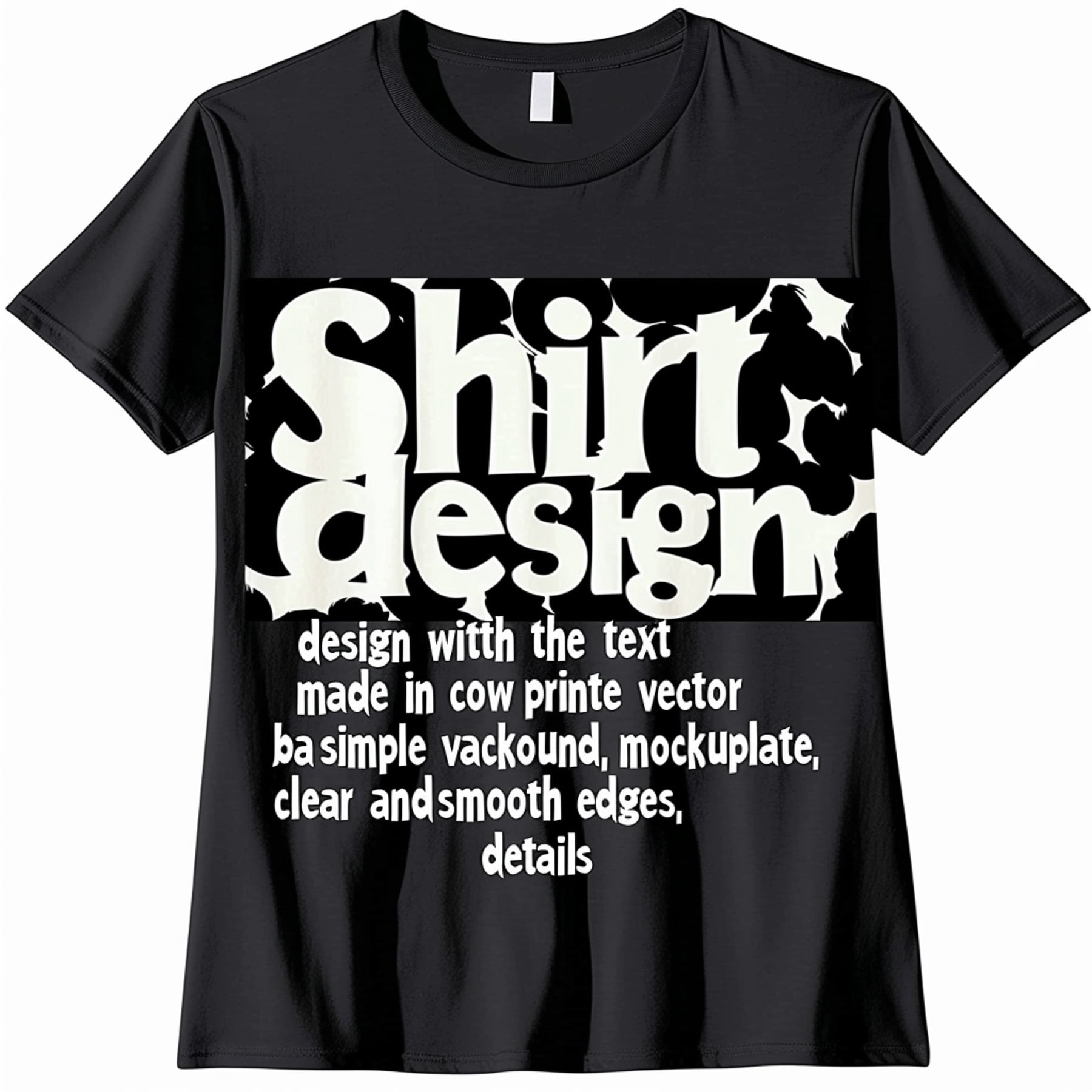 Stylish 'Scious Sister' Cow Print Design on Black TShirt Vector Art ...