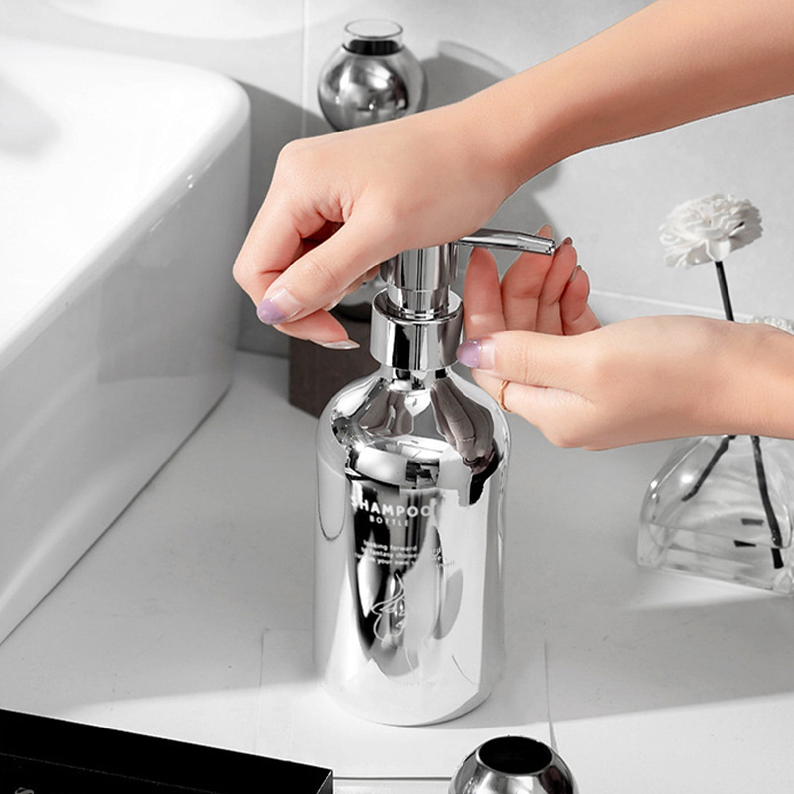 Stylish Shampoo And Conditioner Dispenser Modern 17oz Shower Soap ...