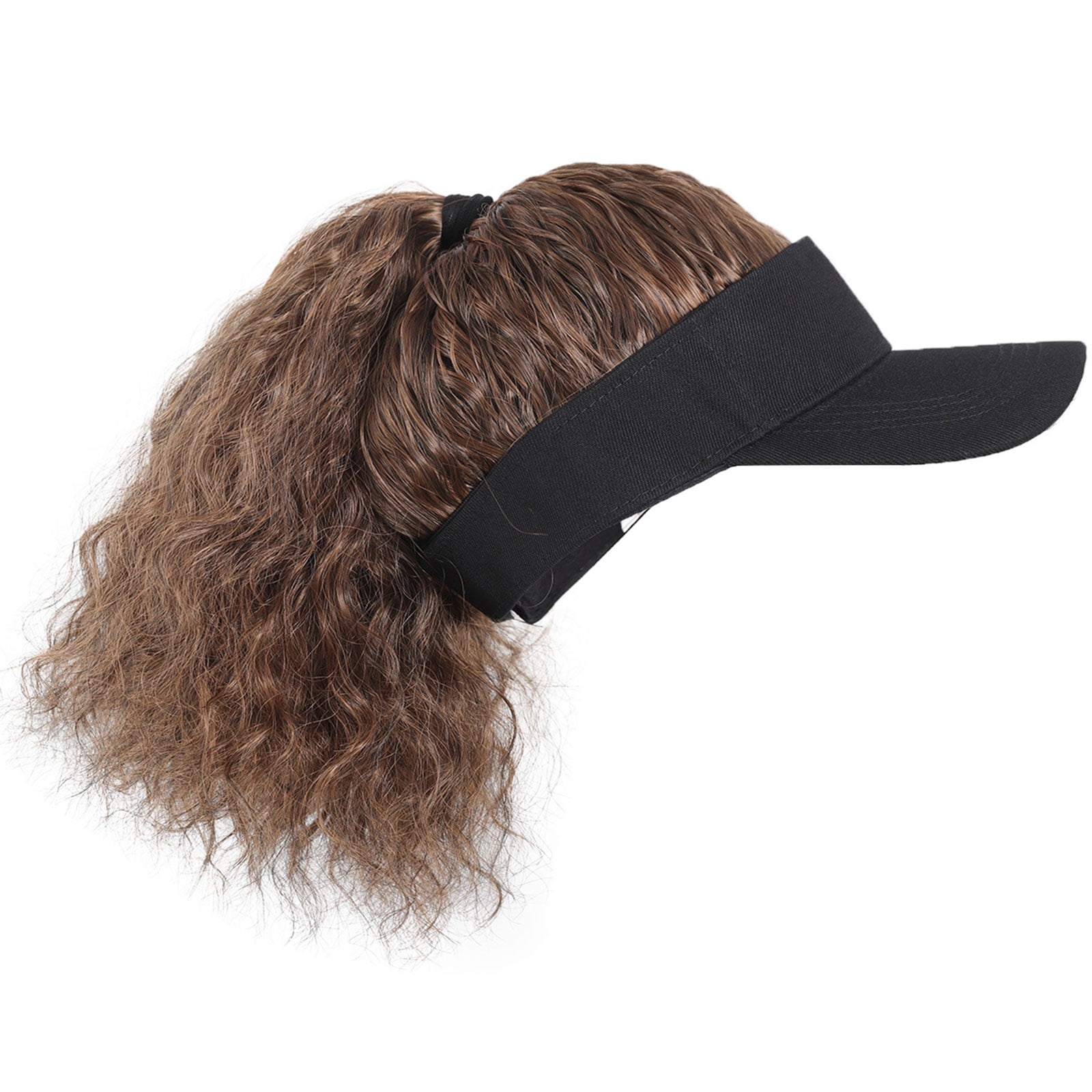 Stylish Short Wigs Baseball Caps Coiled Curls For Daily Use Easy To ...