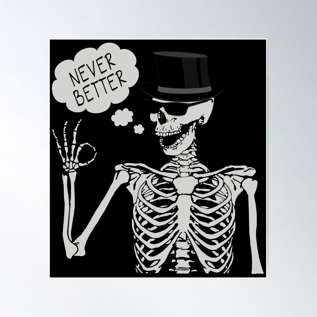 The Stylish Skeleton Wearing A Hat And Pointing His Finger And He Says ...