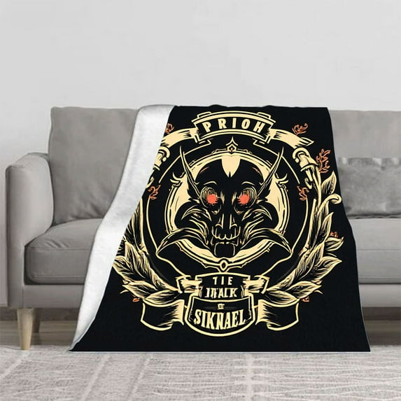 Stylish Skull & Floral Pattern Flannel Blanket - Soft Warm Cozy for ...