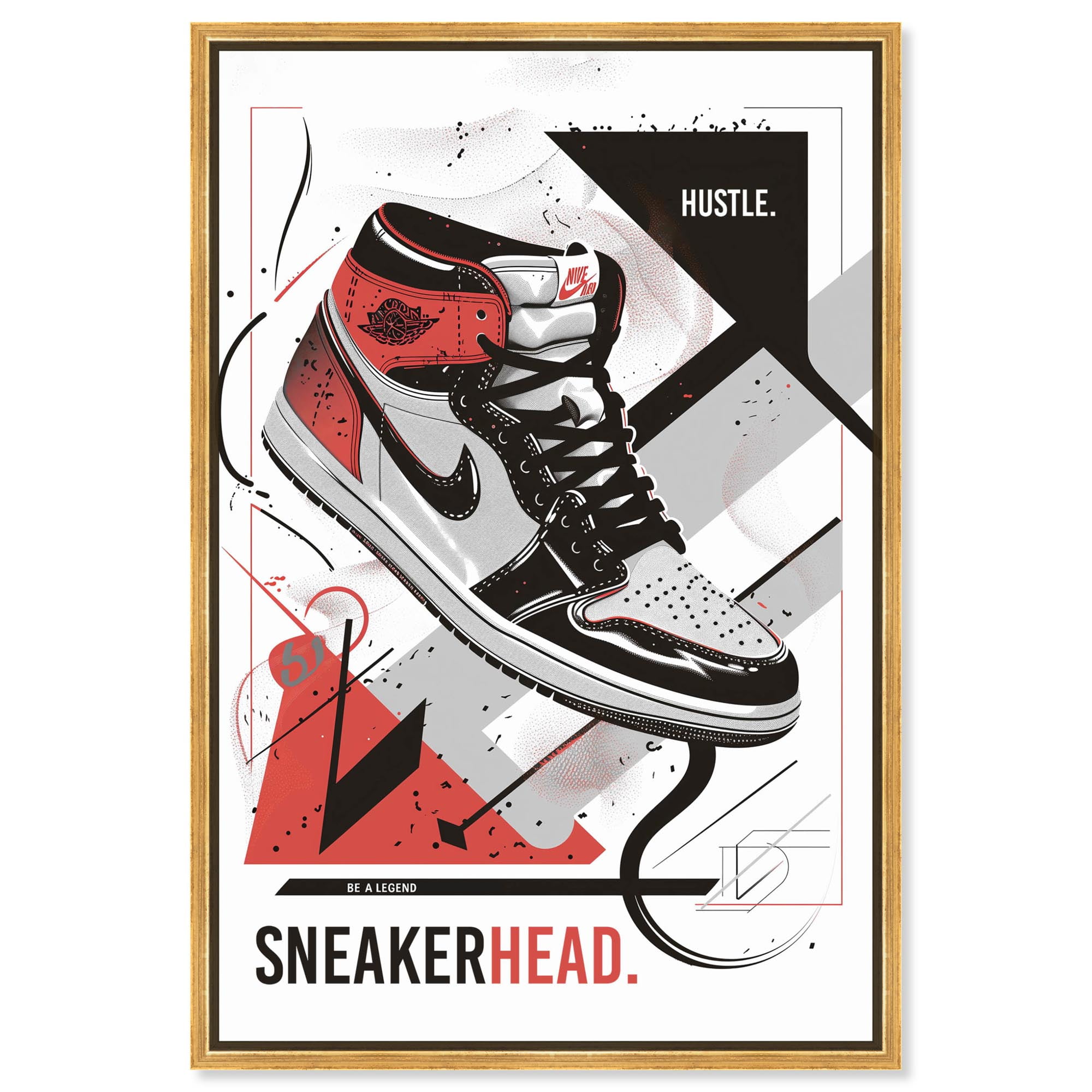 Stylish Sneakerhead Canvas Sneakerhead Posters by Art Remedy, Gold ...