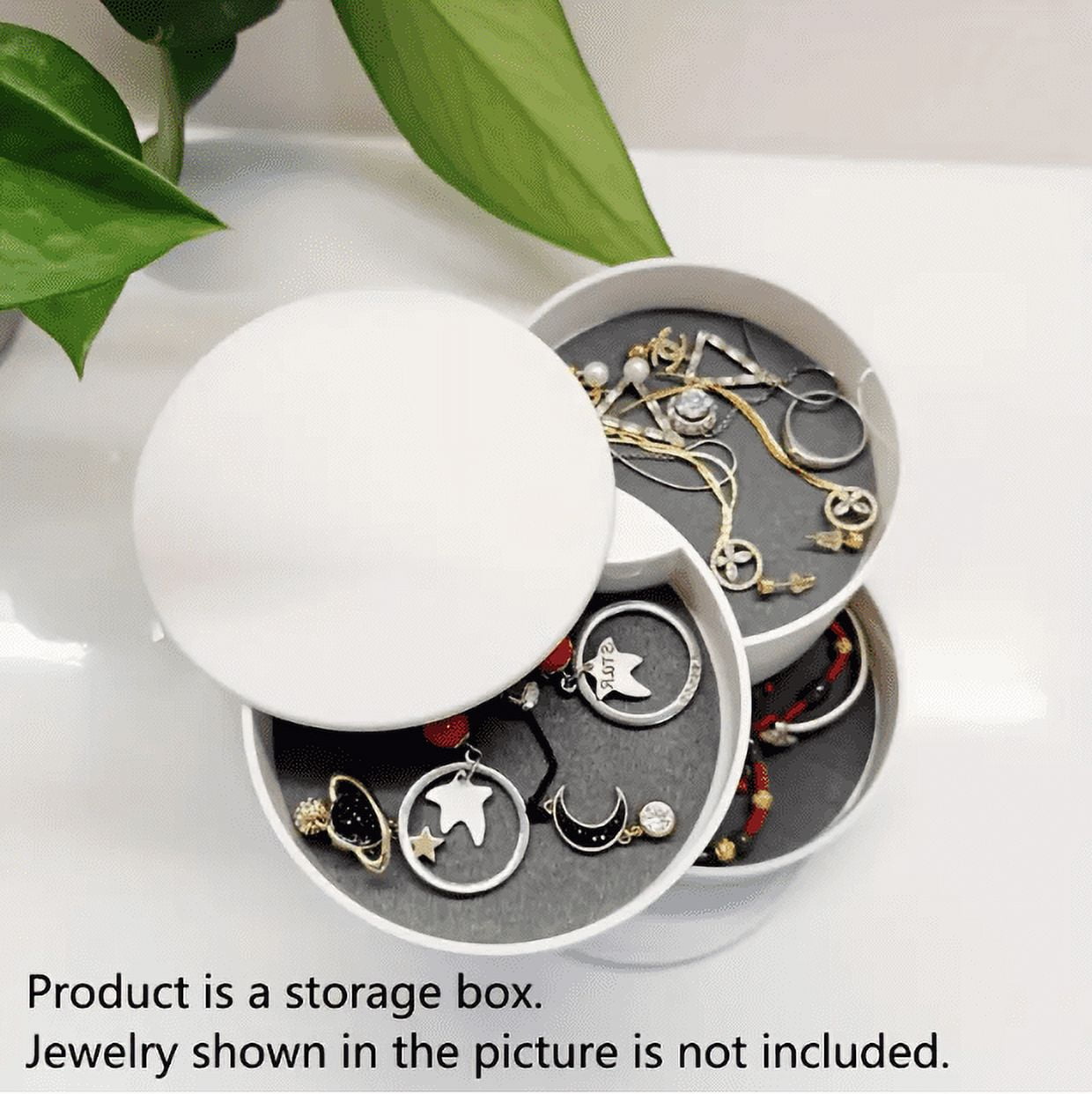 Stylish Spinning 3-Tier Jewelry & Accessory Organizer with Clear Lid ...
