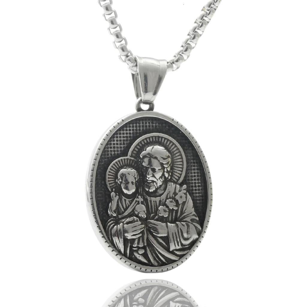 Stylish Stainless Steel Necklace for Men Religious Feature Pendant ...