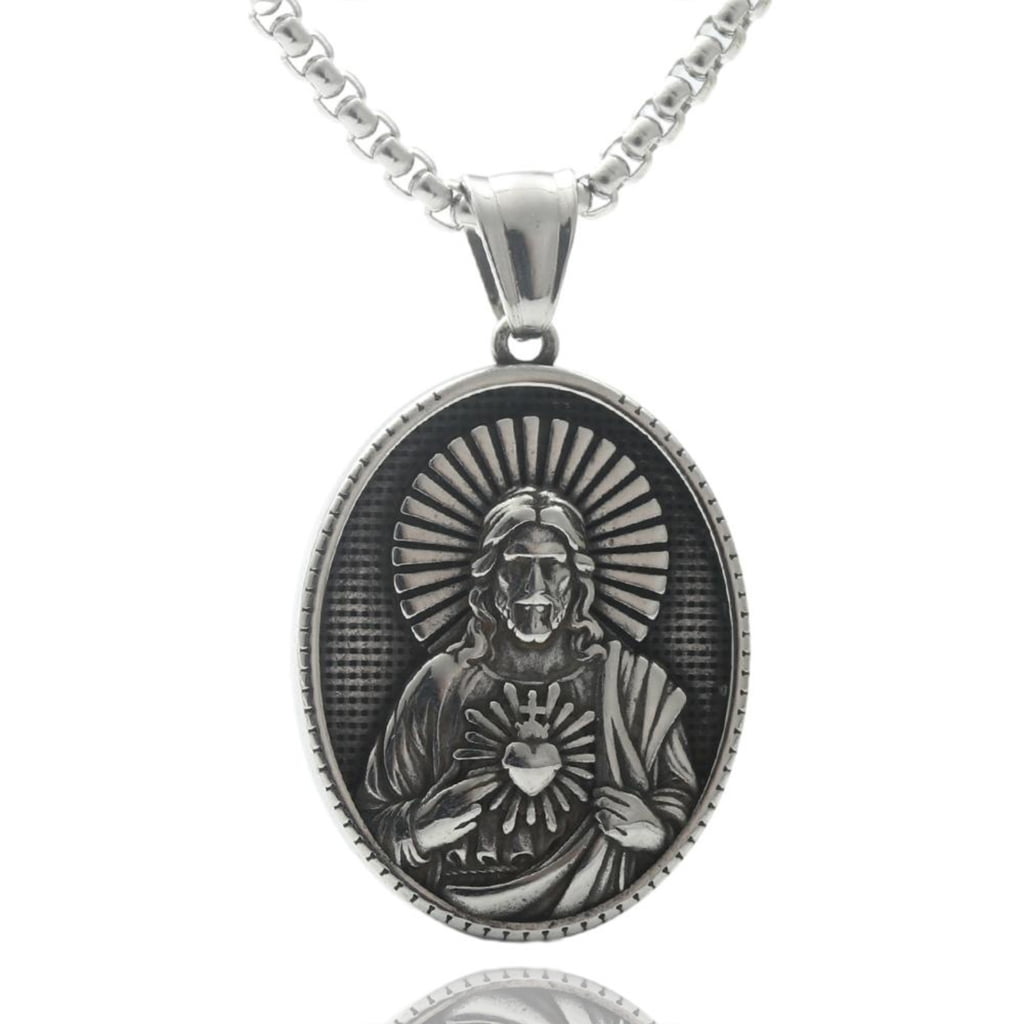 Stylish Stainless Steel Necklace for Men Religious Feature Pendant ...