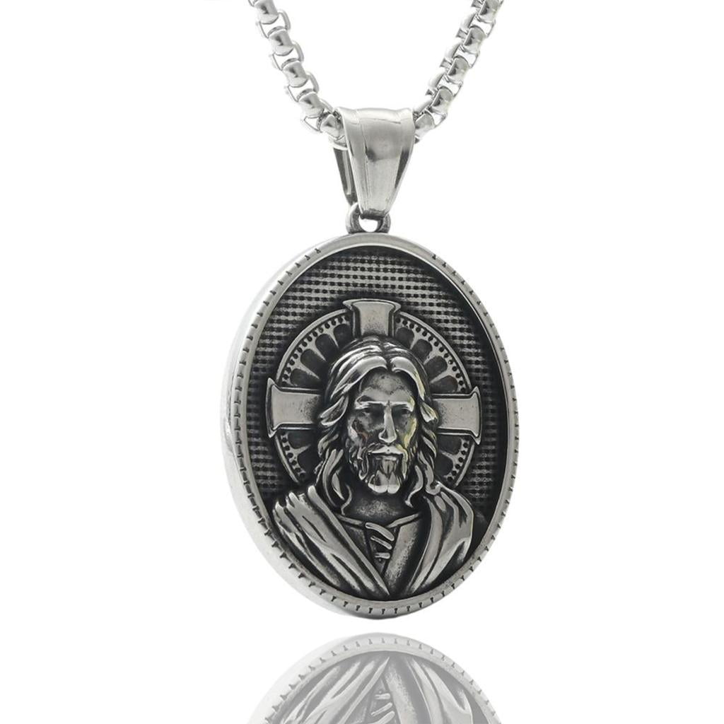 Stylish Stainless Steel Necklace for Men Religious Feature Pendant ...