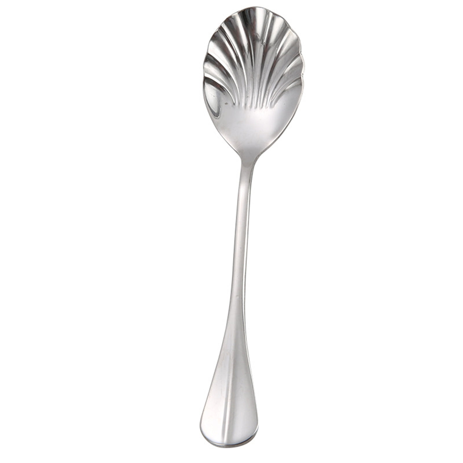 Stylish Stainless Steel Spoon Unique Shells Shape Long Handle Soup ...