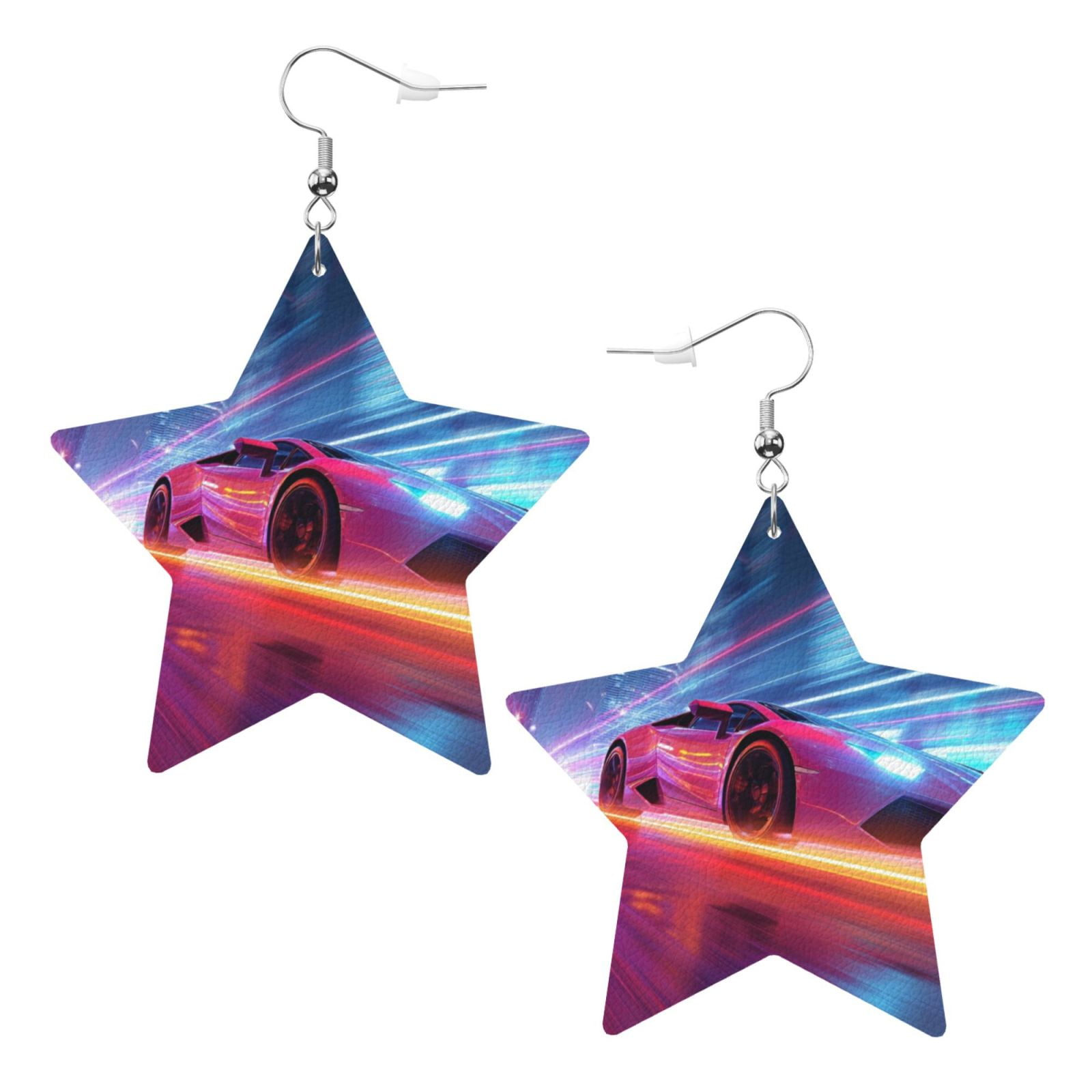 Stylish Star-Shaped Leather Earrings - Hypoallergenic Holiday Gift for ...