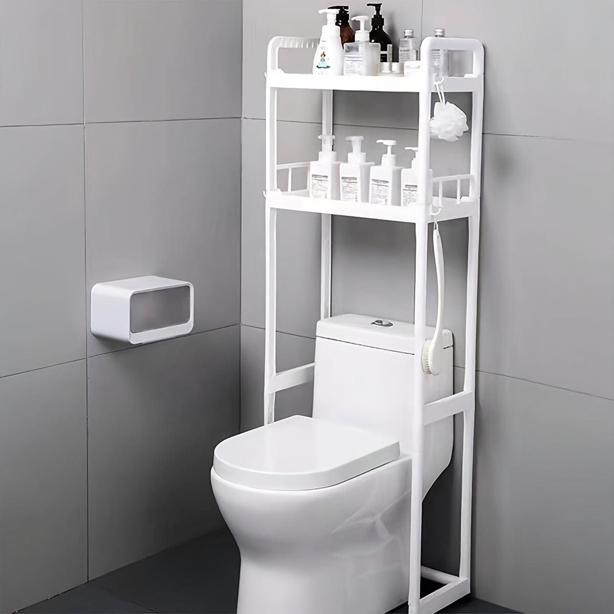 [Stylish Storage Rack] 1pc Stylish Freestanding White Storage Rack ...