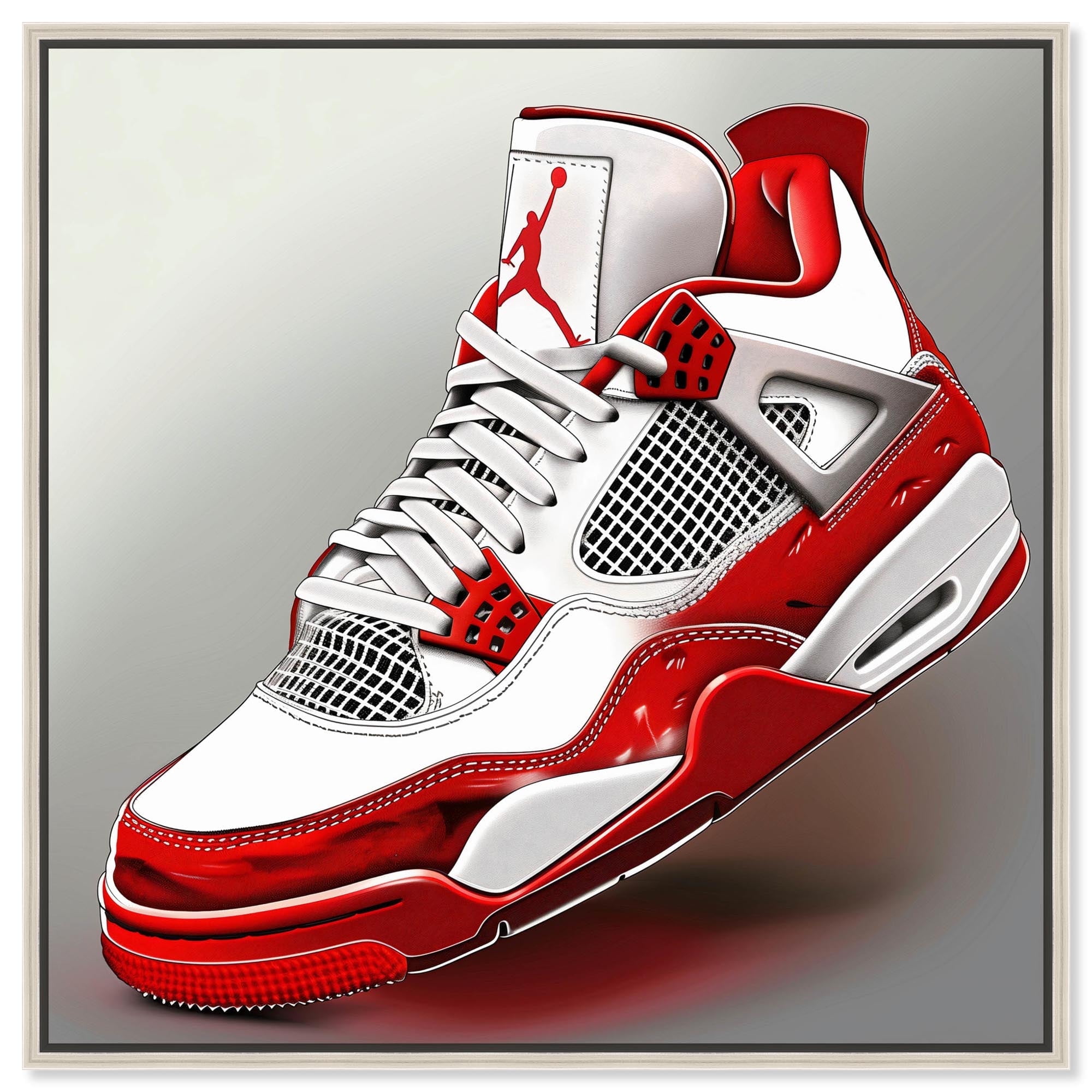 Stylish Street Sneaker Canvas Sneaker Head Prints by Art Remedy, Silver ...