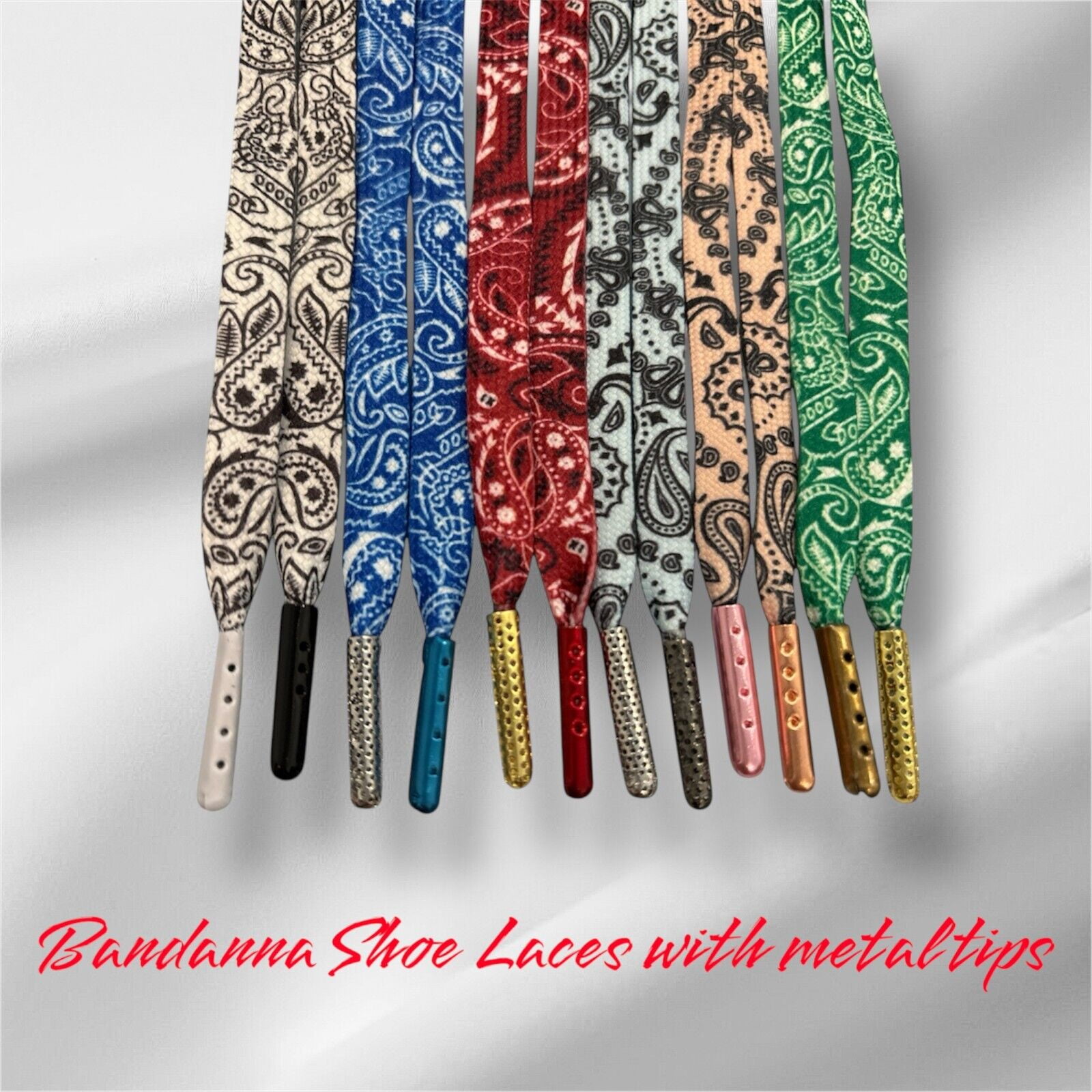Stylish Strings: Bandanna Shoe Laces Pick your color. (Shoelace Material:1 Lite Pink Bandanna ...