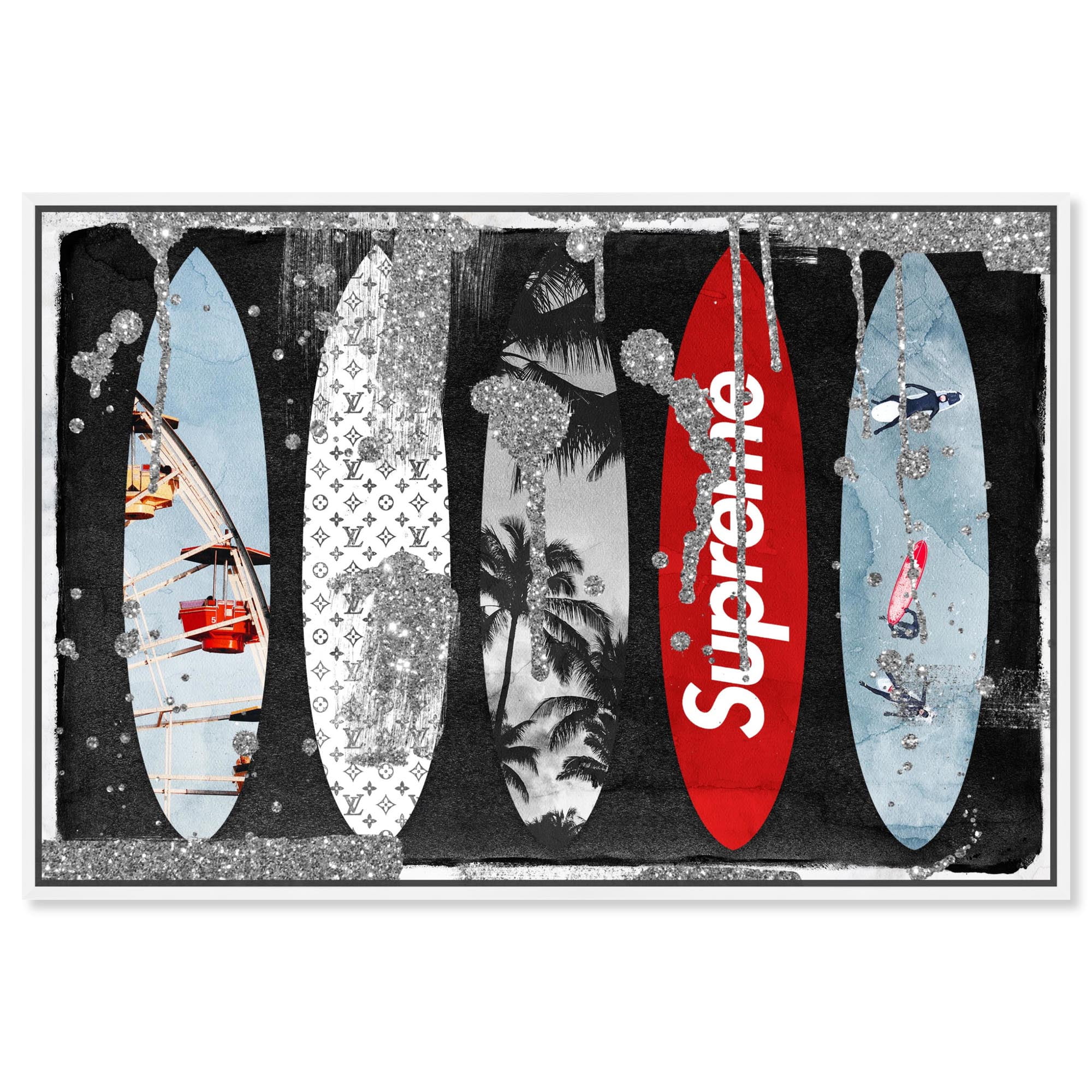 Stylish Surf Collection Canvas Mancave Art Prints by Notoriart, White ...