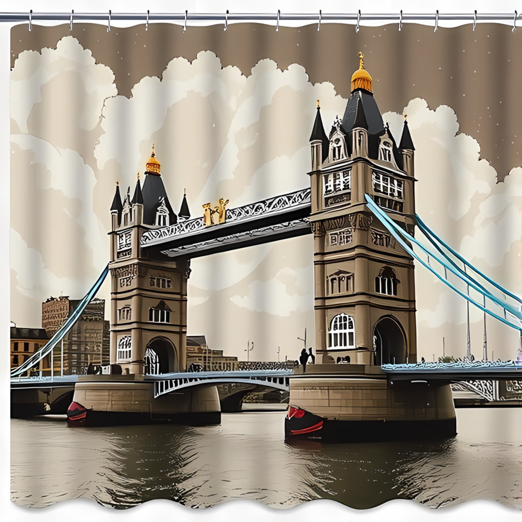 Stylish Tower Bridge Shower Curtain - Iconic London Design with Scenic ...