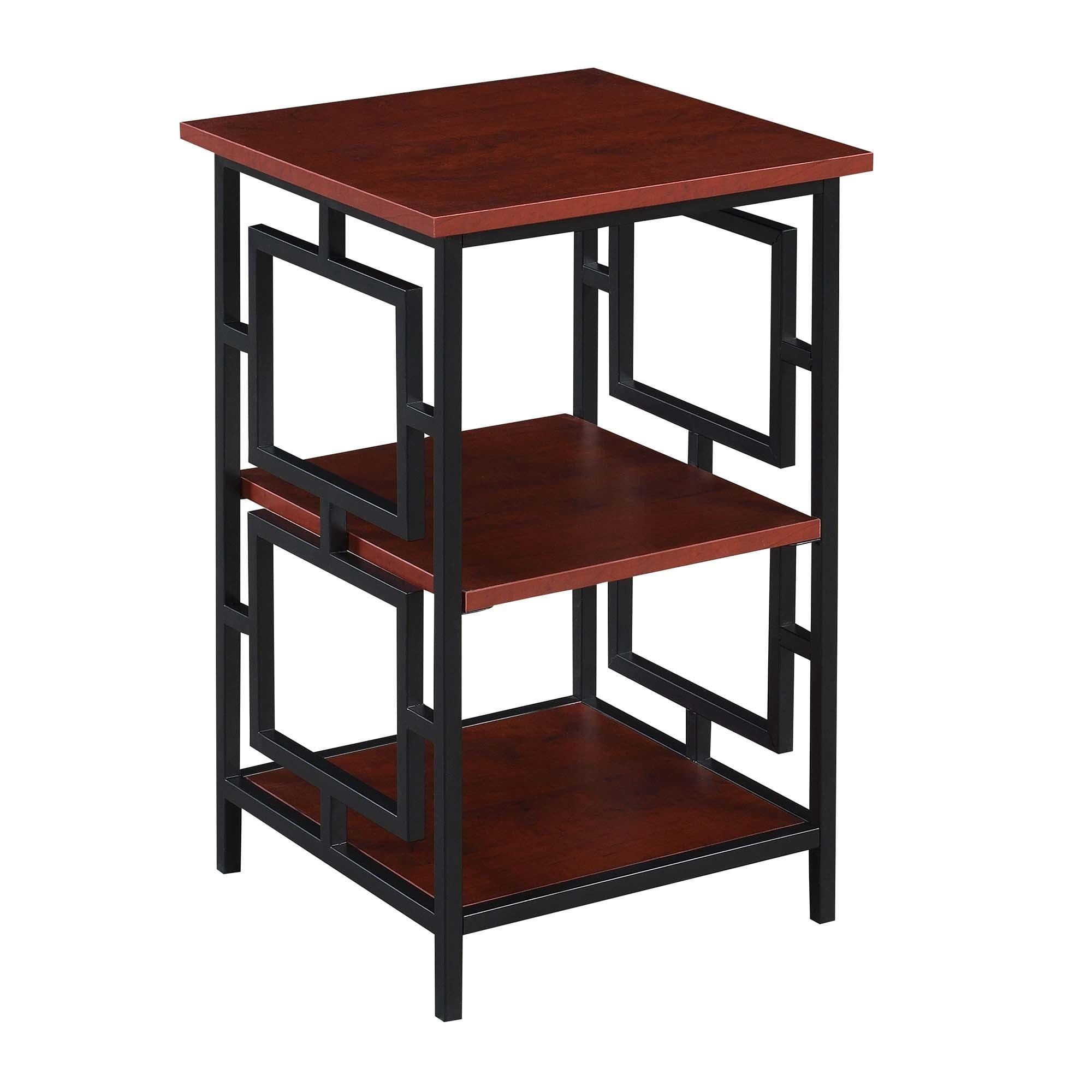 Stylish Town Square Metal Frame End Table with Shelves - Modern Twist ...
