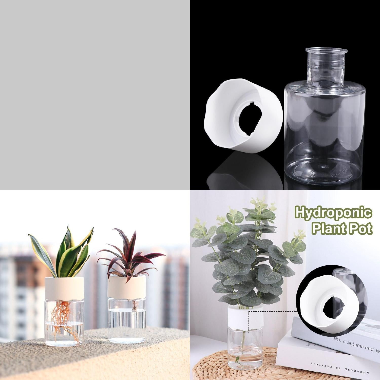 Stylish Transparent Plastic Hydroponic Planting Vase Container for ...