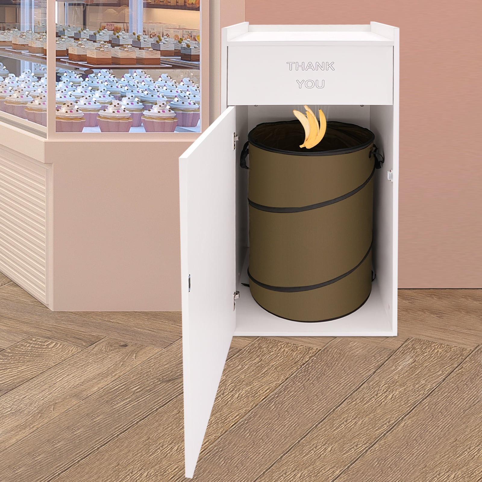Stylish Trash Can, 46x22x22in, White, Contemporary Design, High-Quality ...
