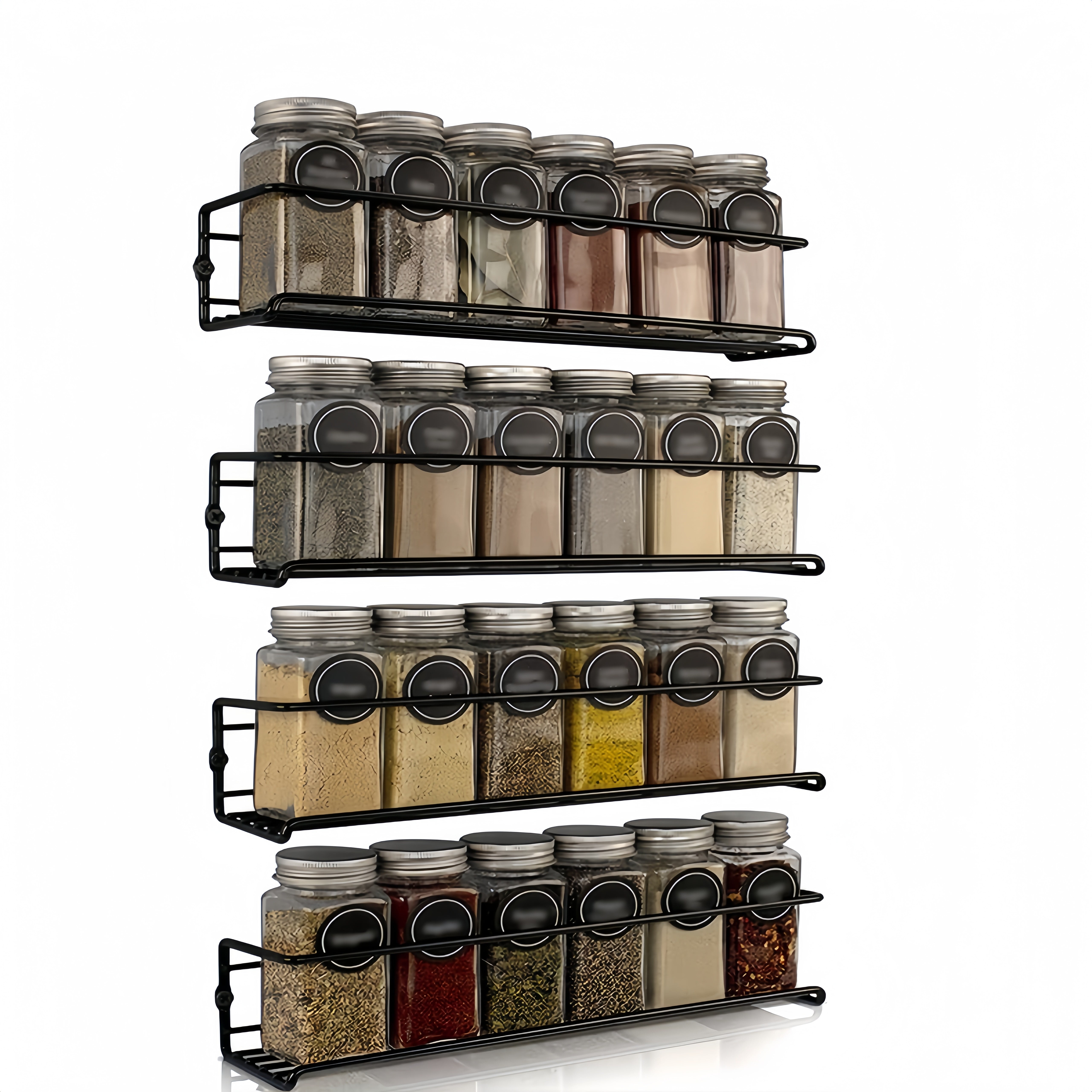 Stylish Two-Tier Spice Rack With Round Corners - Iron Storage Organizer ...