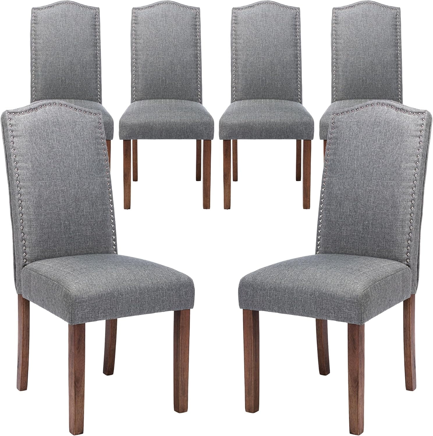 Stylish Upholstered Parsons Dining Chair with Nailhead Trim and Sturdy ...
