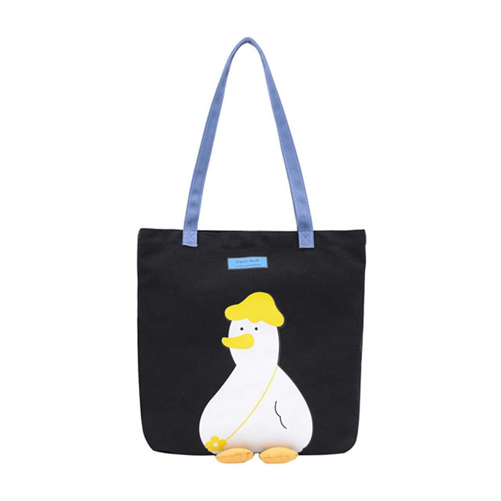 Stylish Versatile Cute Quacking Pattern Blue Strap Shoulder Storage for ...