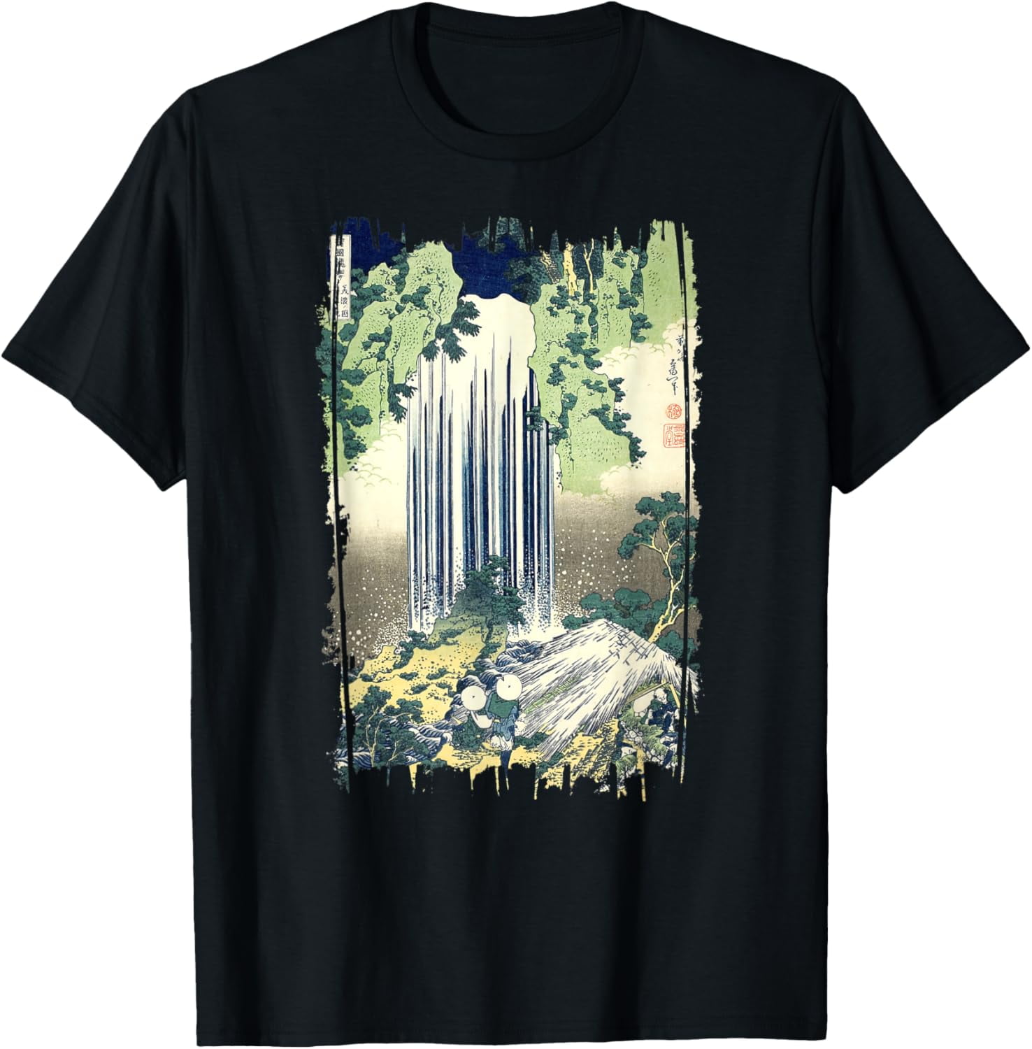 Stylish Vintage Art: Waterfalls Tour Hokusai Classic Design T-Shirt ...