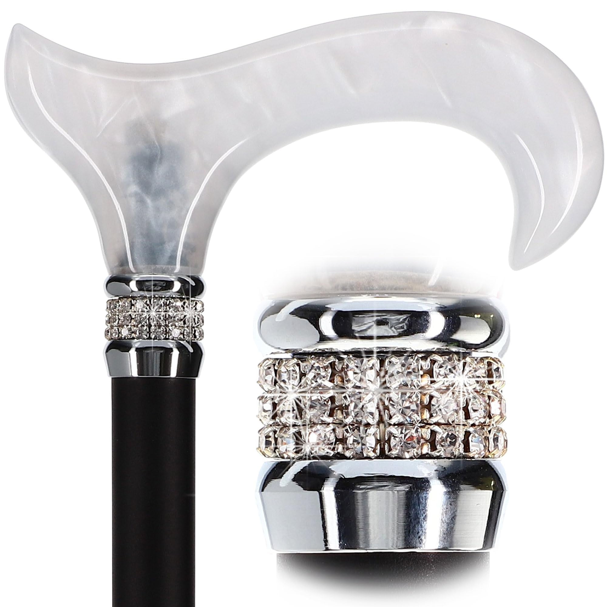 Royal Canes Adjustable Walking Cane with Black & White Pearlz ...