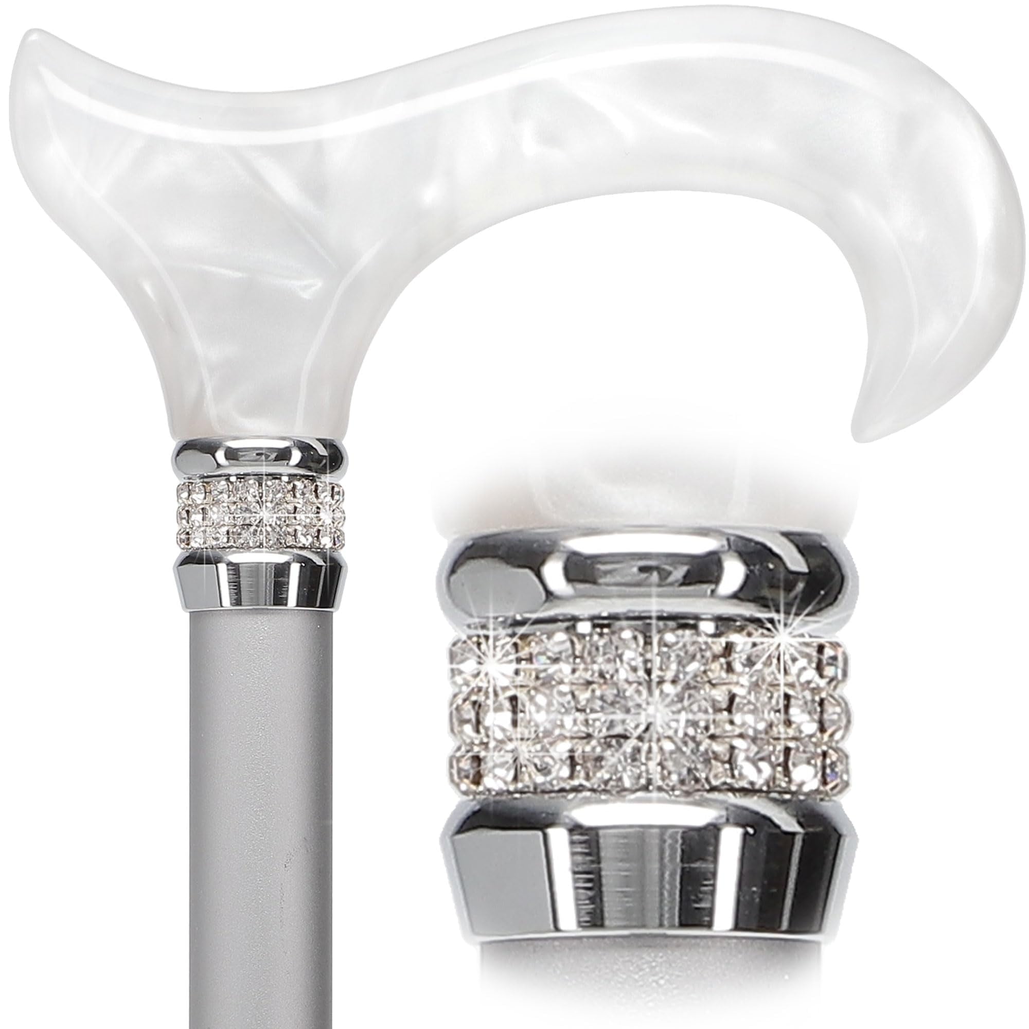 Royal Canes Designer Adjustable Walking Cane with Rhinestone & Pearlz ...