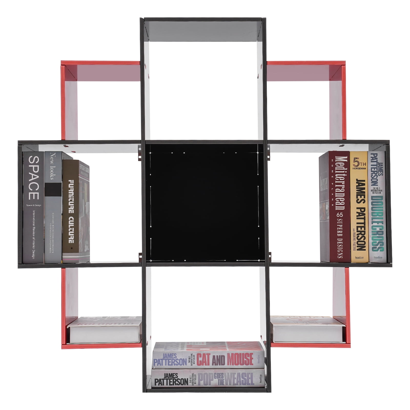 Stylish Wall-Mounted Desktop Bookshelf with 9 Spacious Compartments ...
