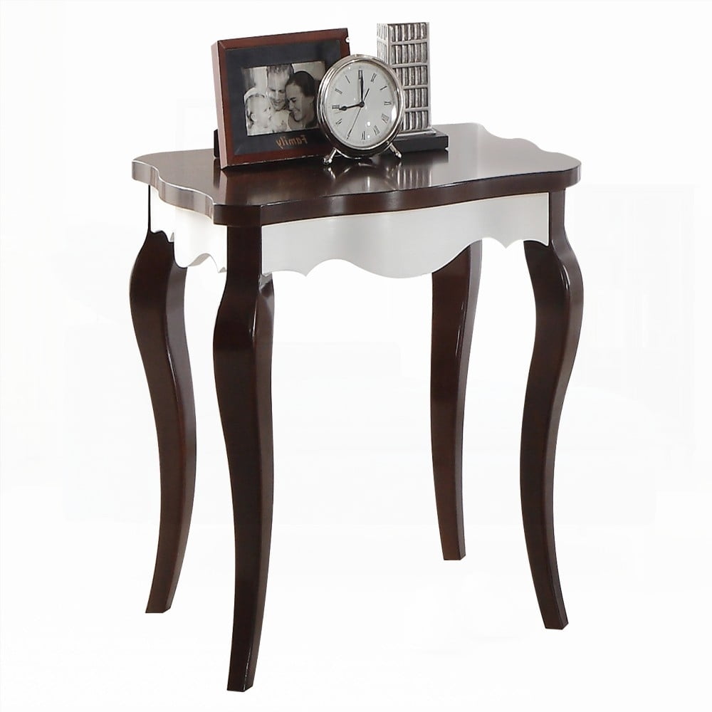 Stylish Walnut and White End Table with Easy Access Base - Walmart.com