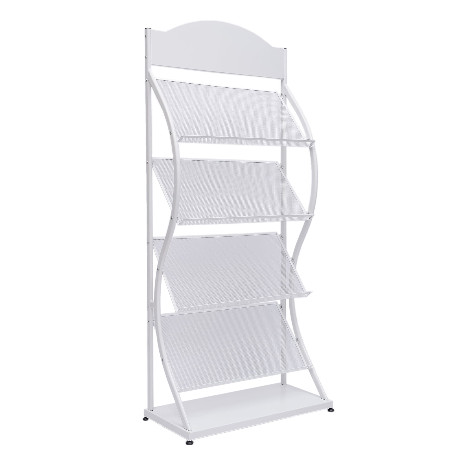 Stylish White Magazine Display Stand with 4 Layers, 33 lbs Weight ...