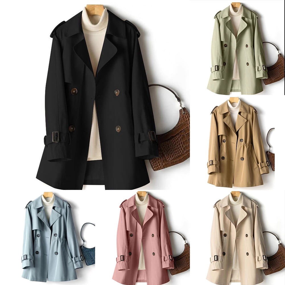 Stylish Women's Autumn Jacket Medium Length Windbreaker Trench Coat for ...