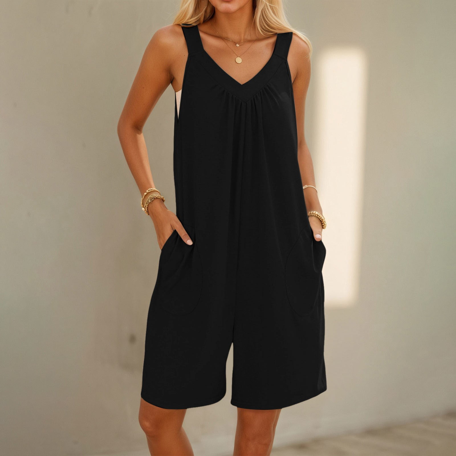 Stylish Women's Jumpsuit For Daily And Wear V Neck Design Features Mini ...