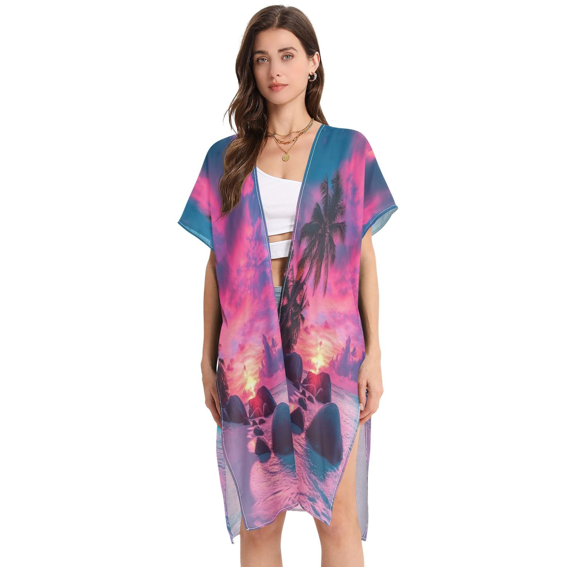 Stylish Women's Long Beach Cover-Up Swimwear Cover Ups Lightweight ...