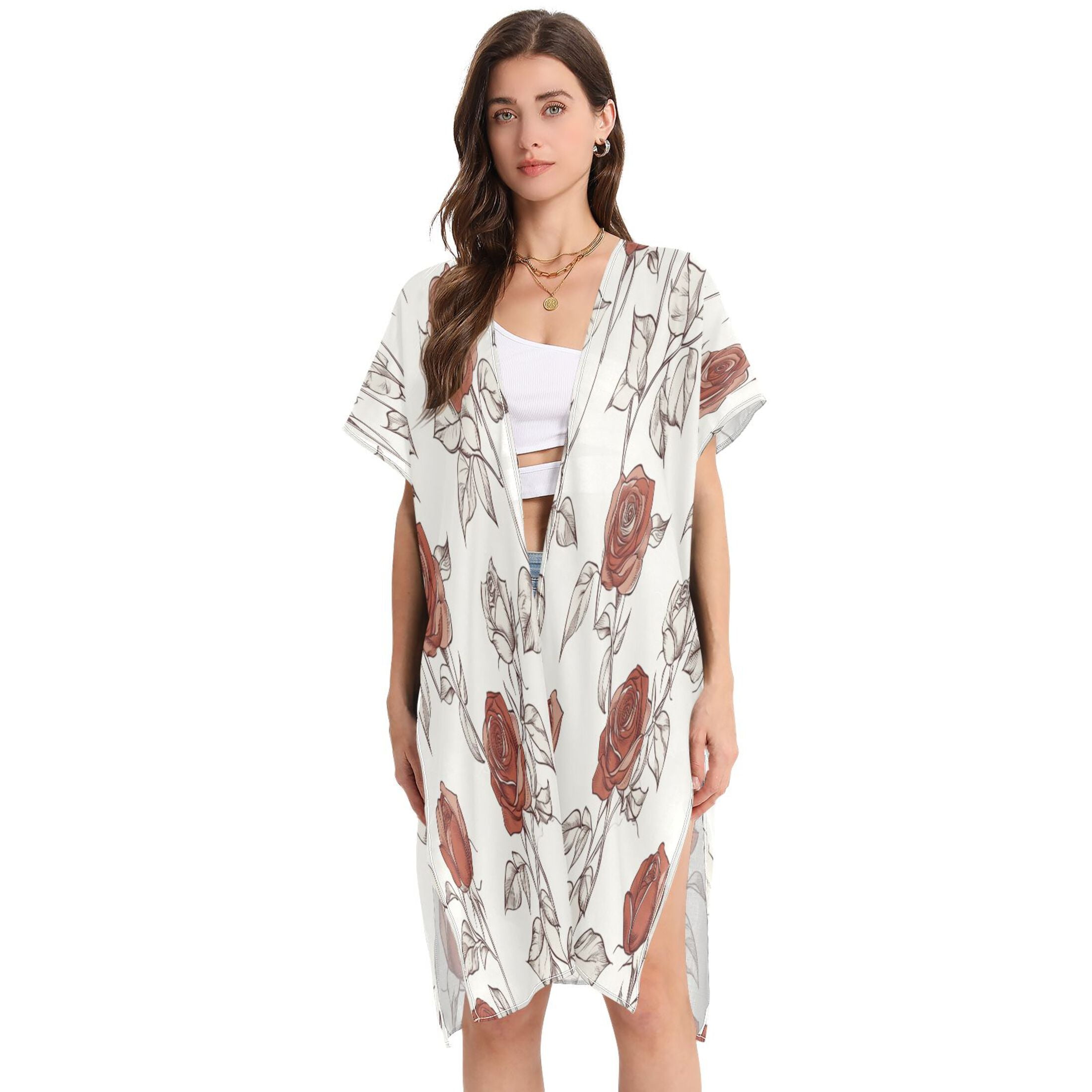 Stylish Women's Long Beach Cover-Up Swimwear Cover Ups Lightweight ...