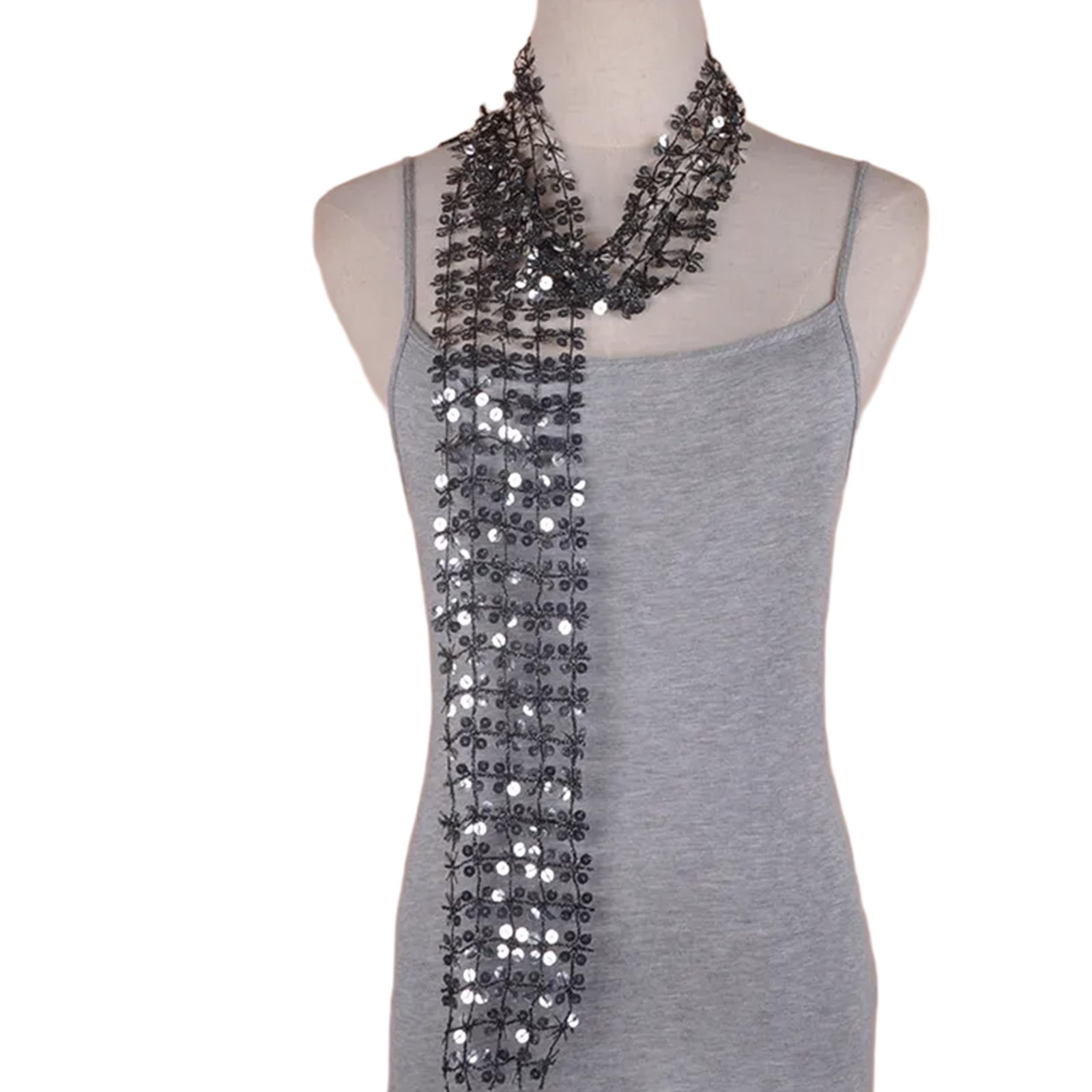 Stylish Women's Sequined Scarf for Proms Parties and Club Neckerchief ...