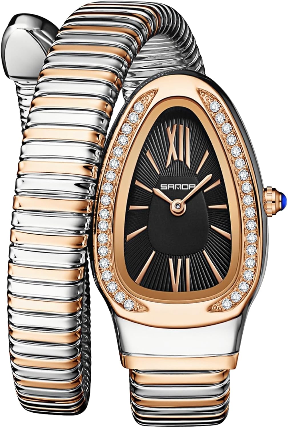 Stylish Women's Snake Shape Bangle Watch Unique Design Snake Coil ...