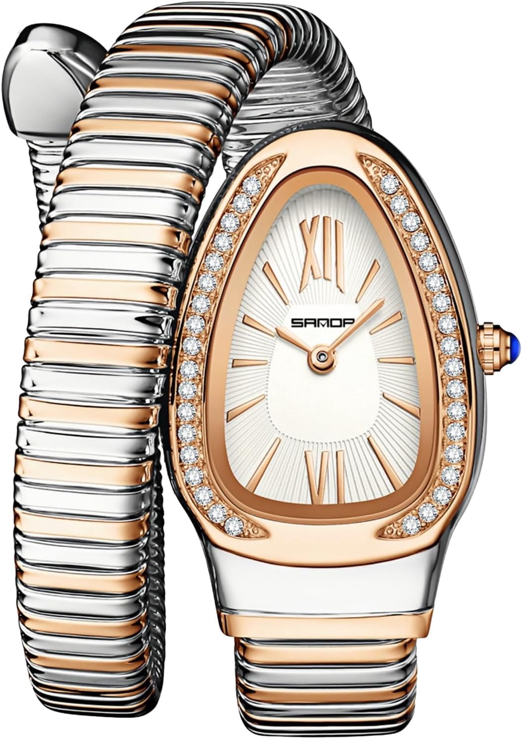 Stylish Women's Snake Shape Bangle Watch Unique Design Snake Coil ...