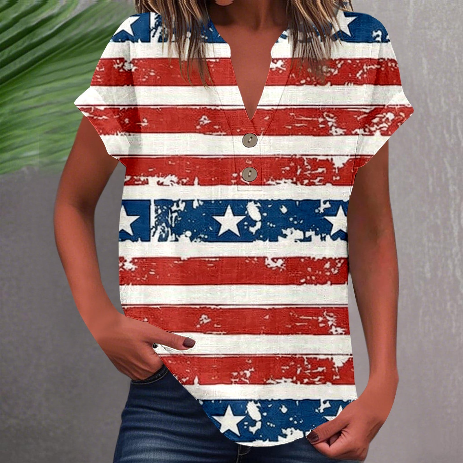 Stylish Women's V Neck Button Down Tops For Casual Wear For Spring And ...