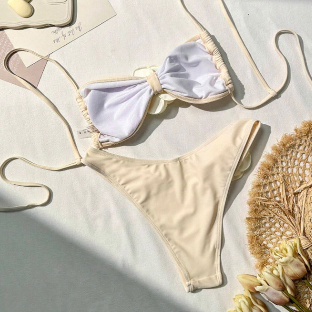 Stylish Womens Bikini Suit With Glamorous Threedimensional Flower ...