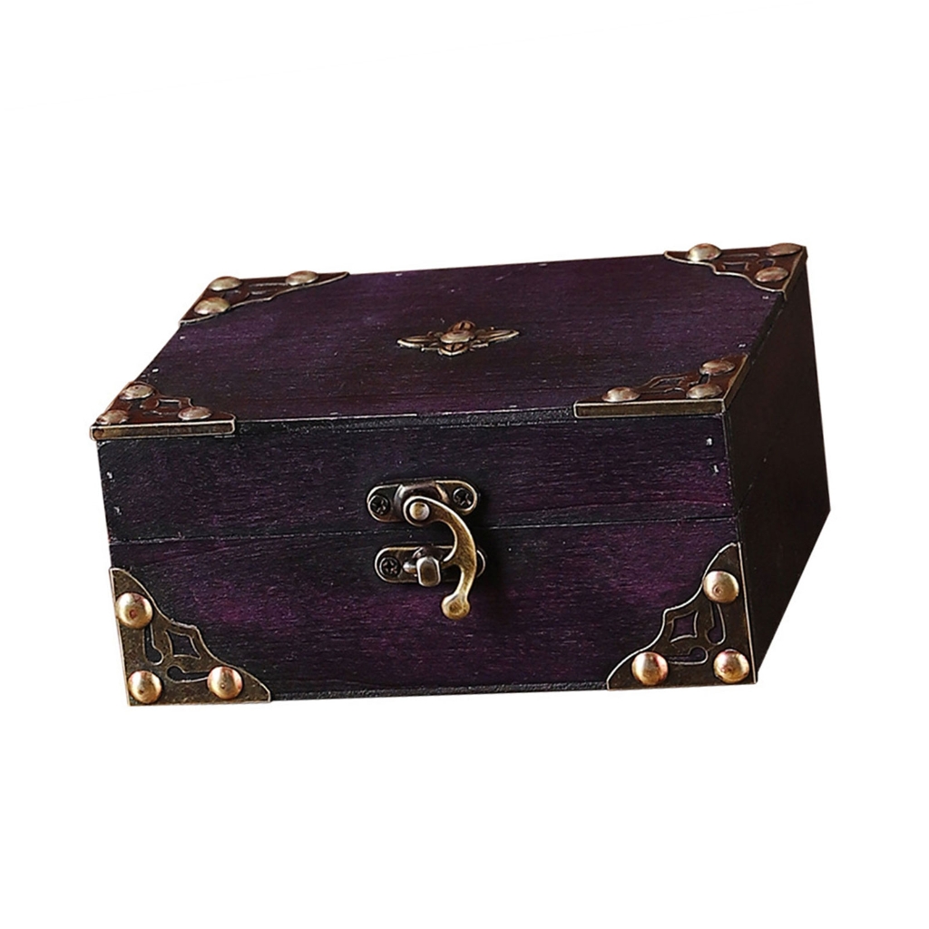 Stylish Wood Suitcases Large Storage Trunk Accessory for Clothing and ...