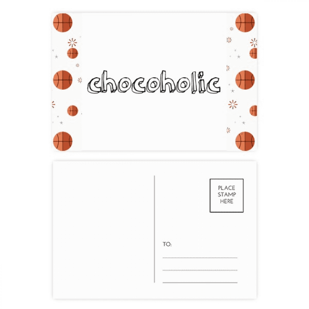 Stylish Word Chocoholic Art Deco Fashion Basketball Postcard Set Thanks ...