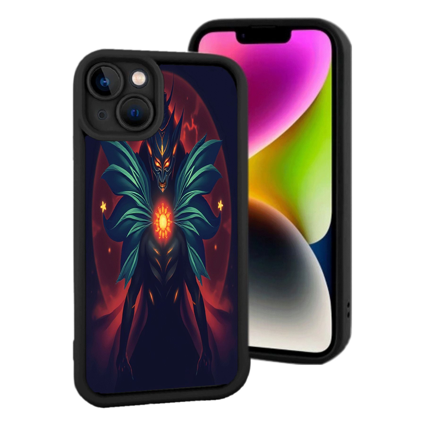 Stylish Yellowing Resistant Lightweight iPhone 15 Case - Intricate Dark ...