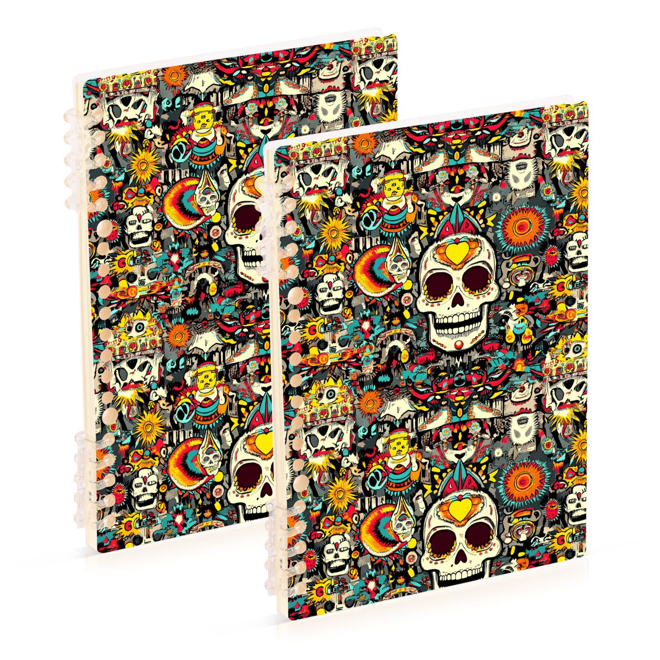 Stylish and Cool Skull Notebooks 2 Pcs 1-subject Journal 60 Sheets A5 ...
